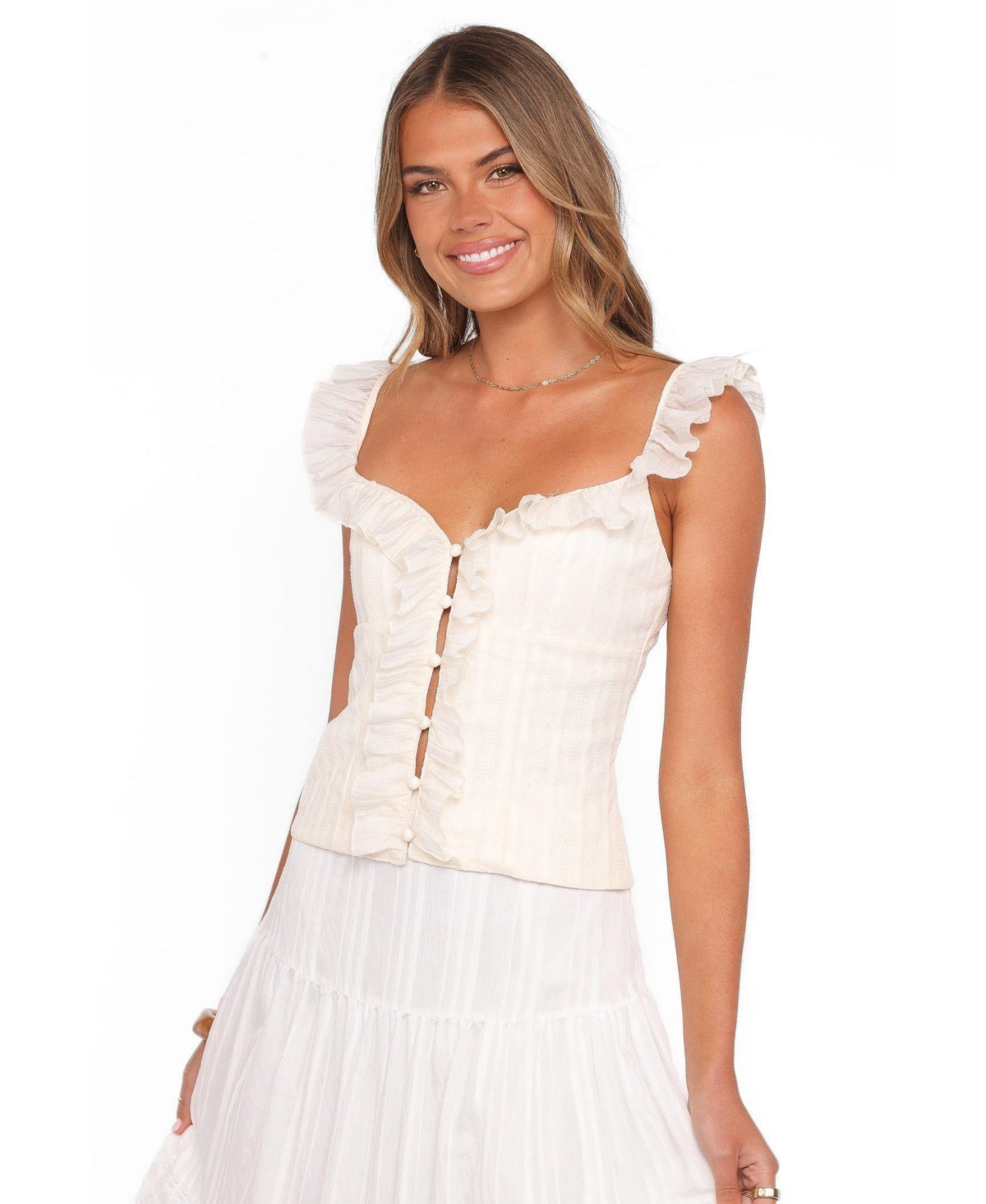 Click here for Petal and Pup Womens Eulalie Corset Top - Cream prices