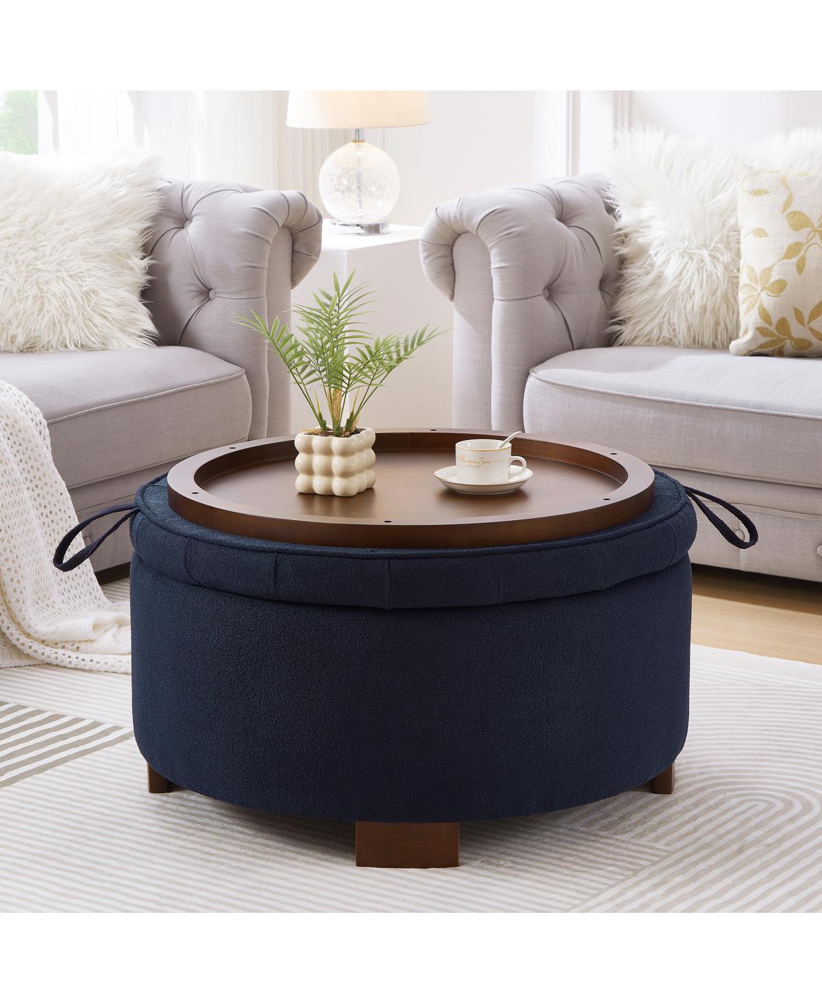 Click here for Streamdale Furniture Round Boucle Storage Ottoman... prices