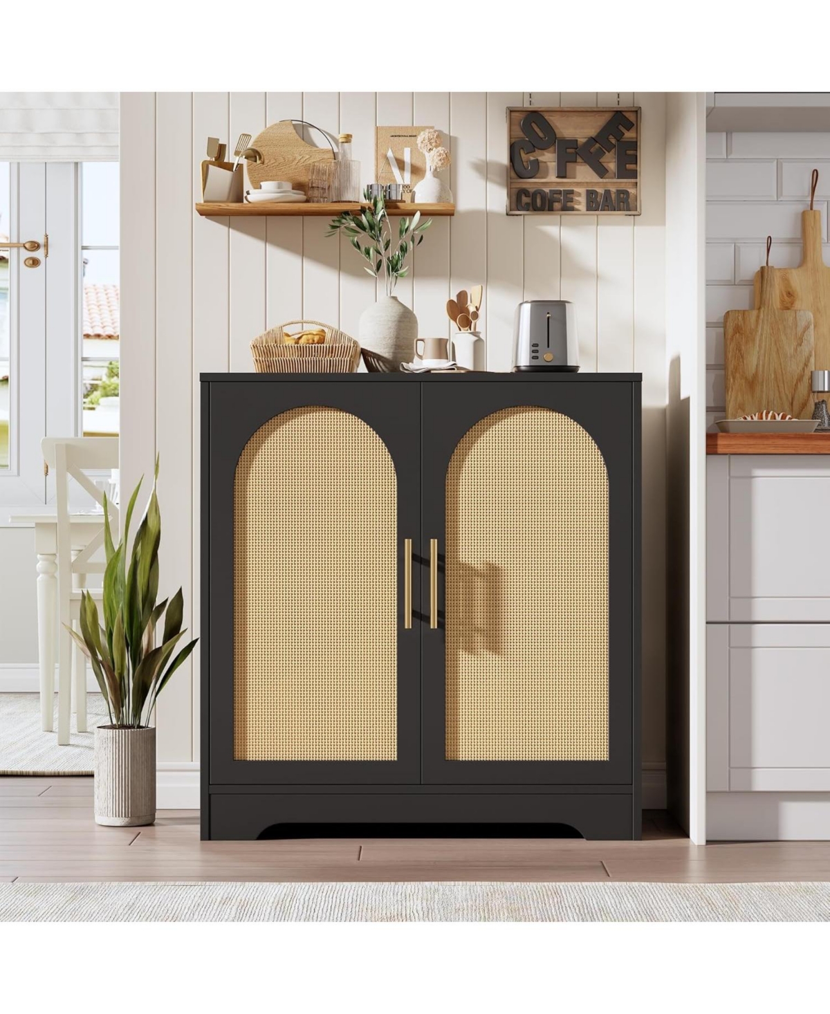 Click here for homfan Sideboard Buffet Cabinet - 2 Rattan Doors a... prices
