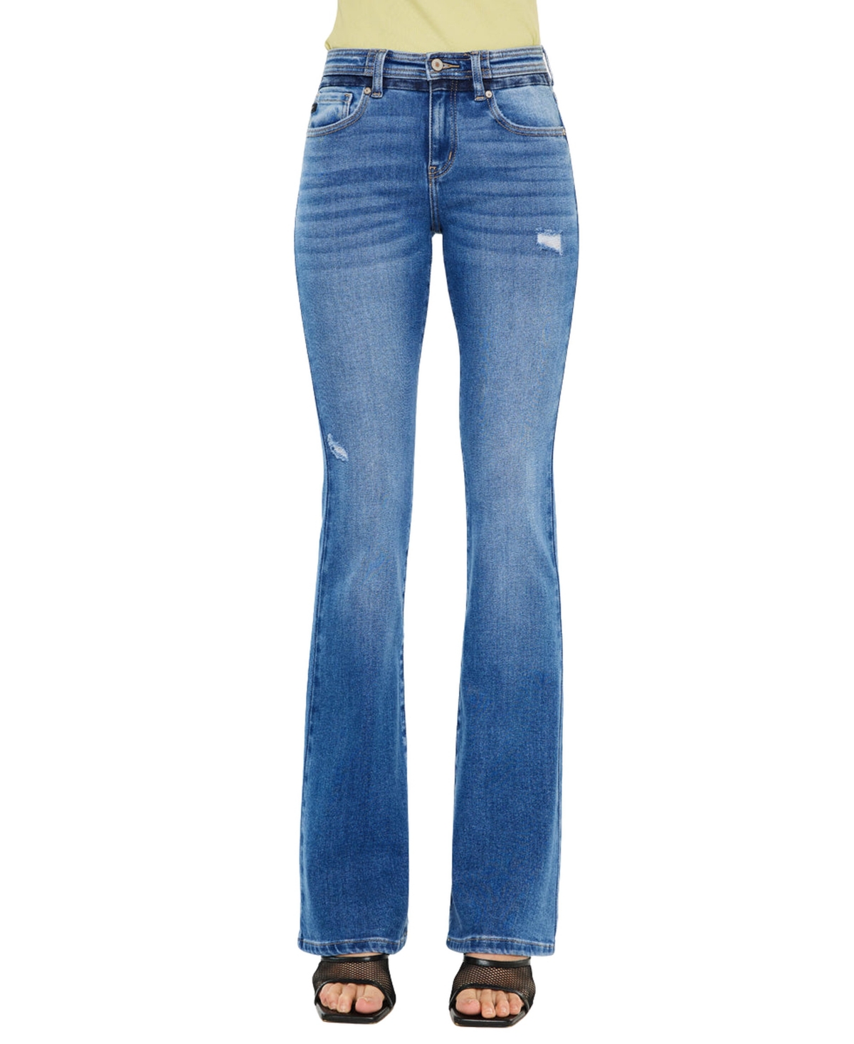 Click here for KanCan Womens Kiera Mid Rise Bootcut Jeans - Mediu... prices