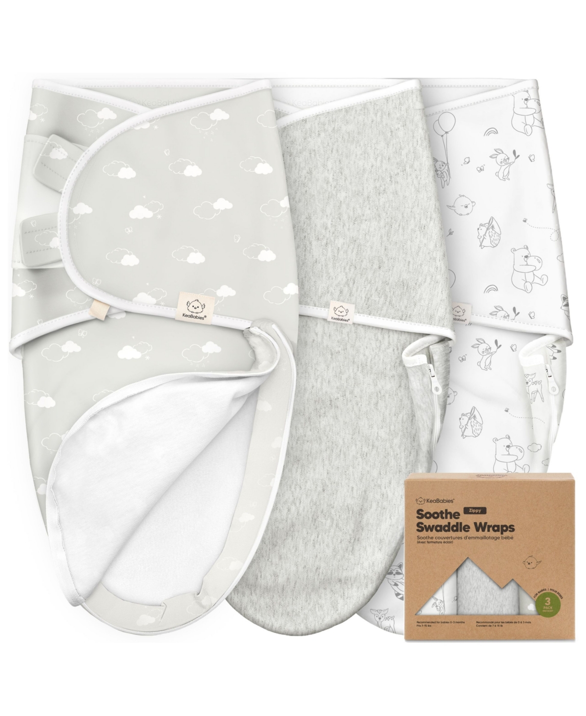 Click here for KeaBabies 3pk Soothe Zippy Baby Swaddles 0-6 Month... prices