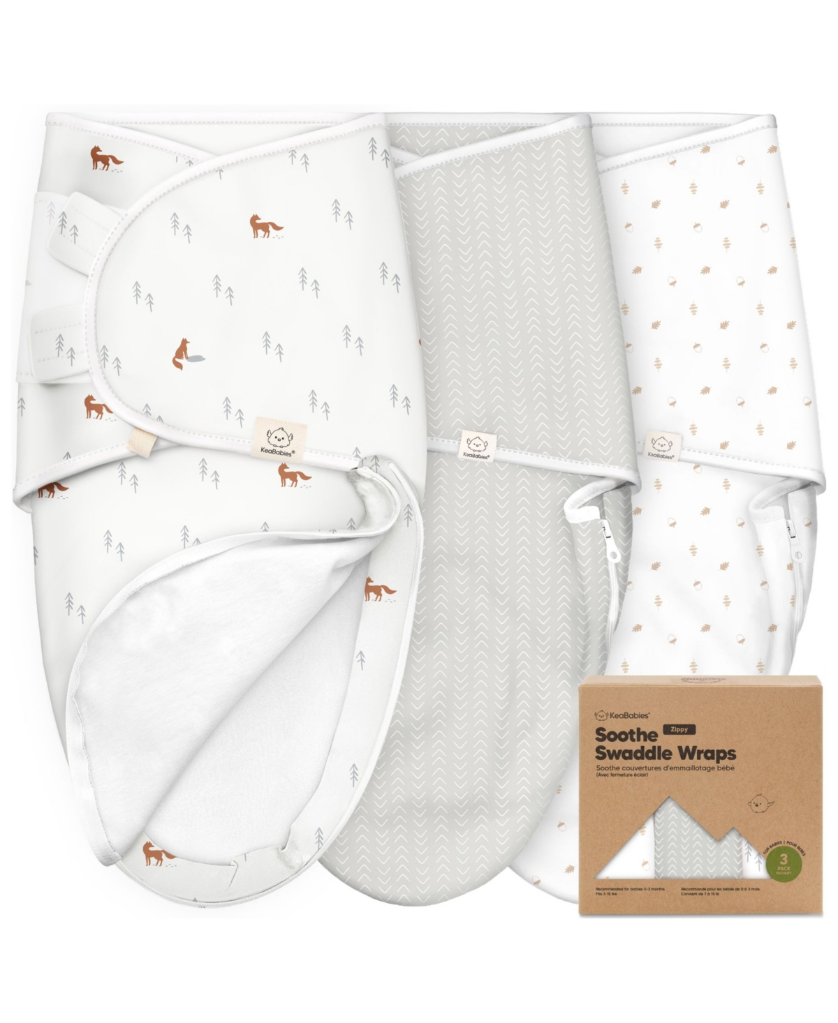 Click here for KeaBabies 3pk Soothe Zippy Baby Swaddles 0-6 Month... prices