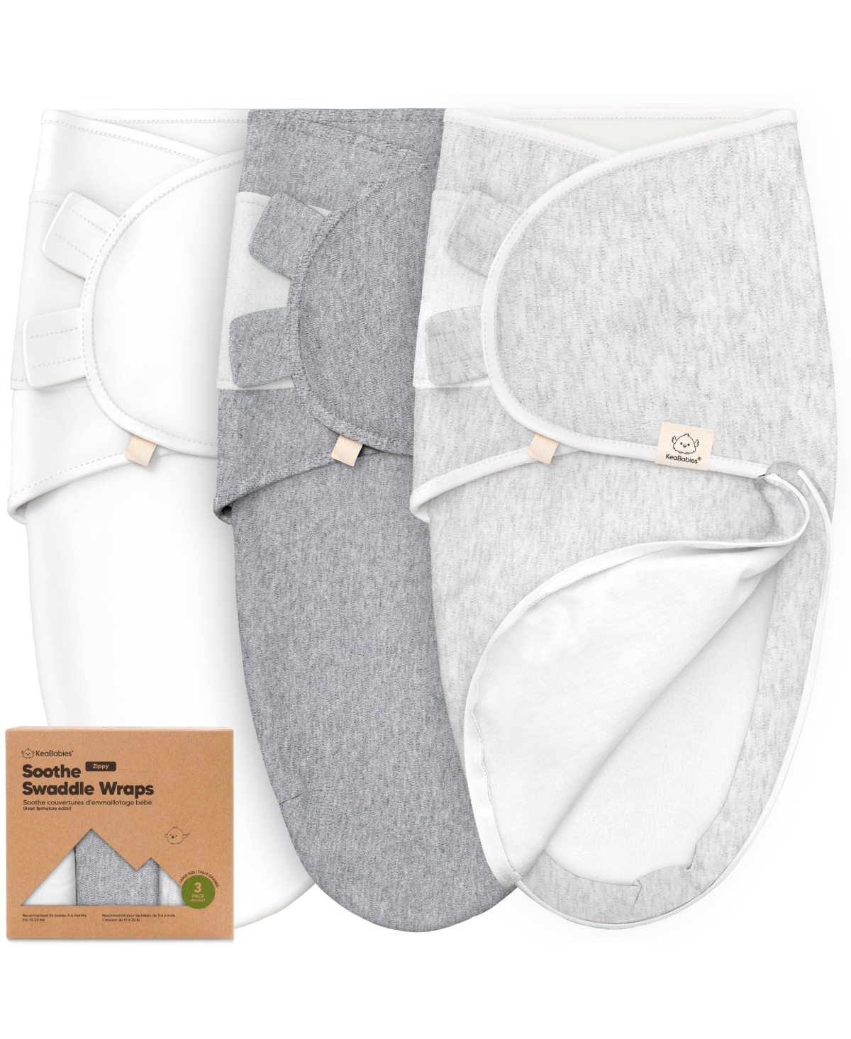 Click here for KeaBabies 3pk Soothe Zippy Baby Swaddles 0-6 Month... prices