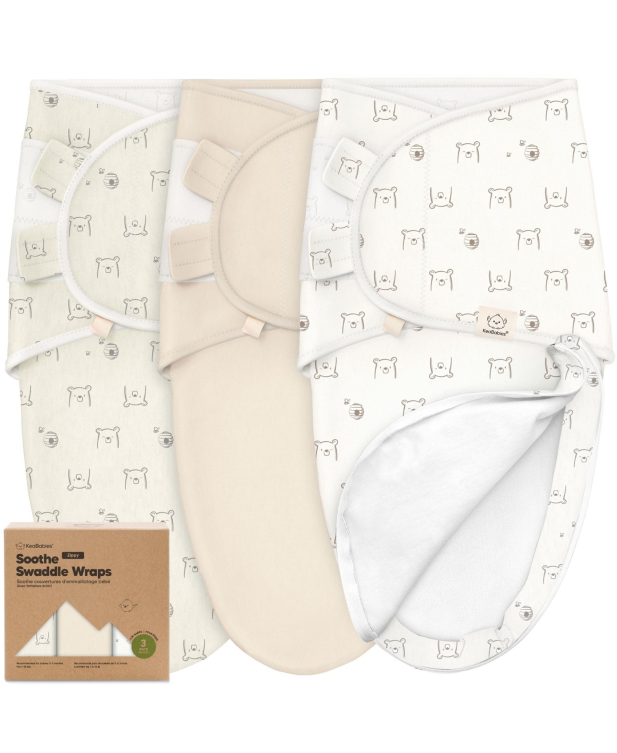 Click here for KeaBabies 3pk Soothe Zippy Baby Swaddles 0-6 Month... prices