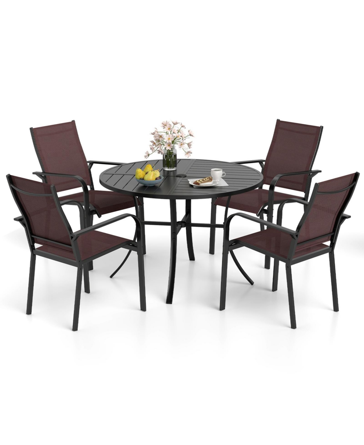 Click here for Sugift 5 Piece Patio Dining Set with 42.5 in Round... prices