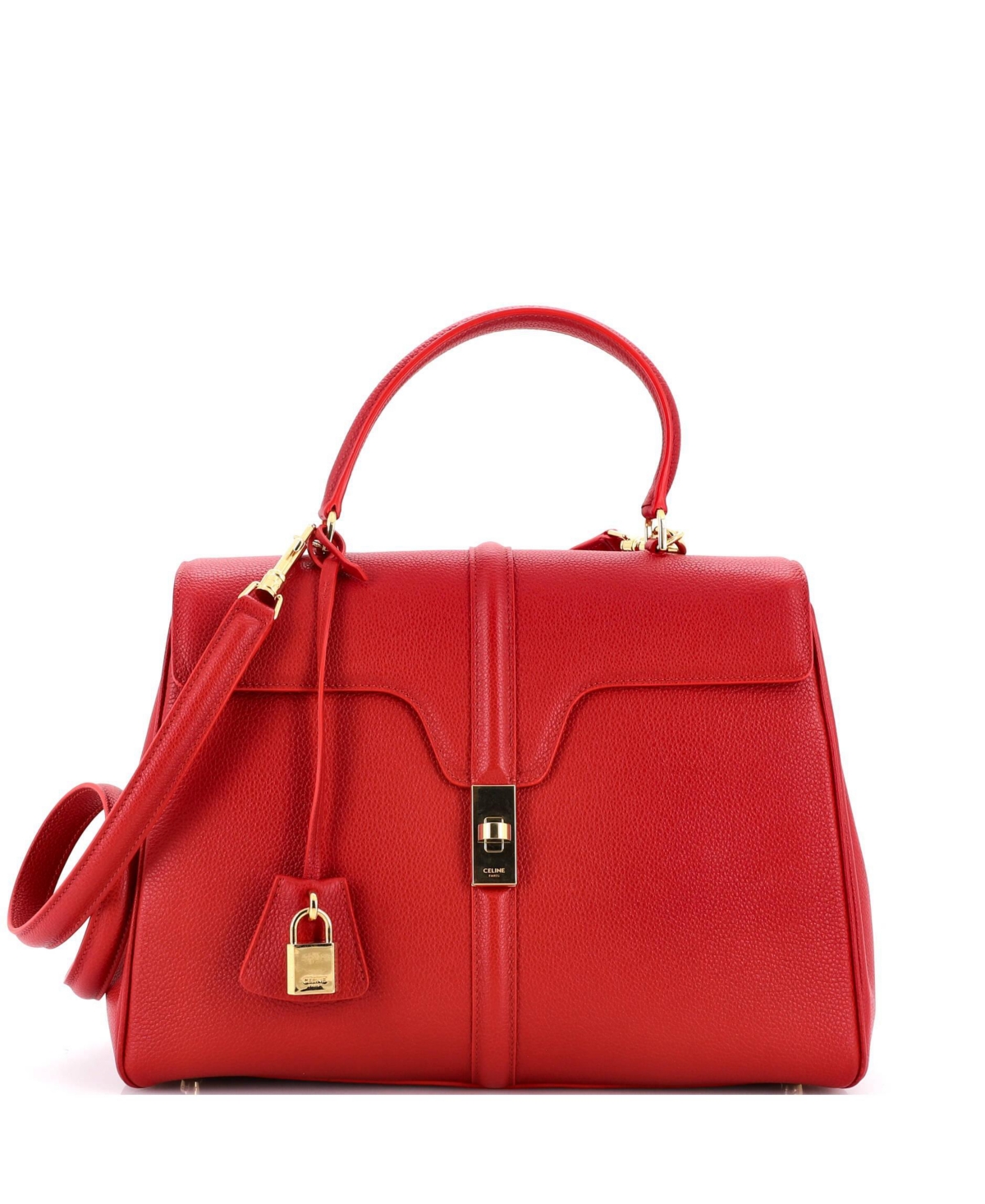 Click here for Pre-Owned Celine Medium 16 Top Handle Bag Grained... prices