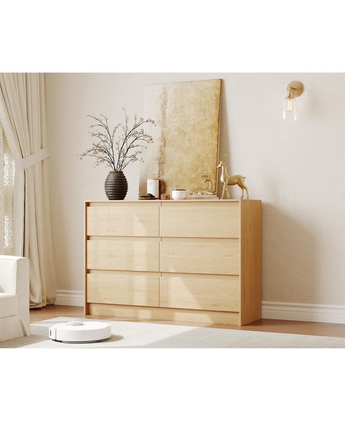 Click here for homfan 6 Drawer Dresser with Wide Top and Storage... prices