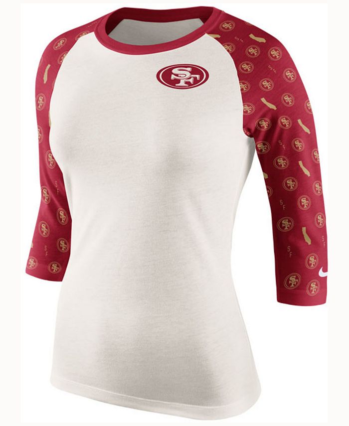 Nike Women's San Francisco 49ers Tri Victory Raglan T-Shirt - Macy's