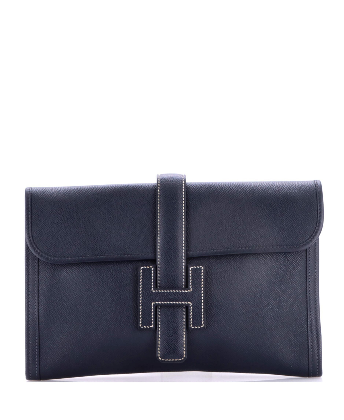 Click here for Pre-Owned HERMES Pm Jige Clutch Epsom - Blue prices