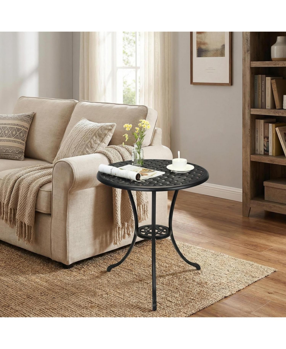 Click here for gaomon Sturdy Round Cast Aluminum Patio Dining Tab... prices