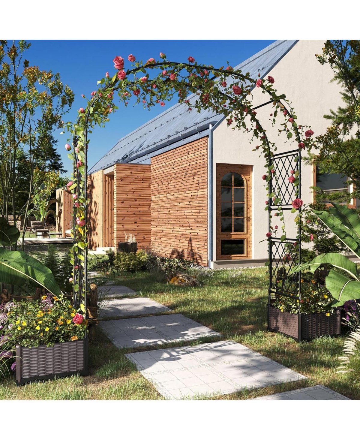 Click here for gaomon 90.5 Garden Arbor  with Planter Boxes  Meta... prices