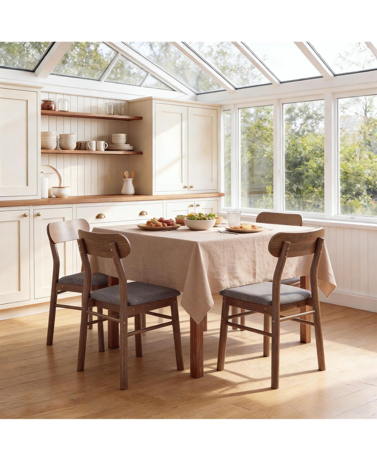 Click here for Clihome Set of 4 Comfortable Arched Back Dining Ch... prices