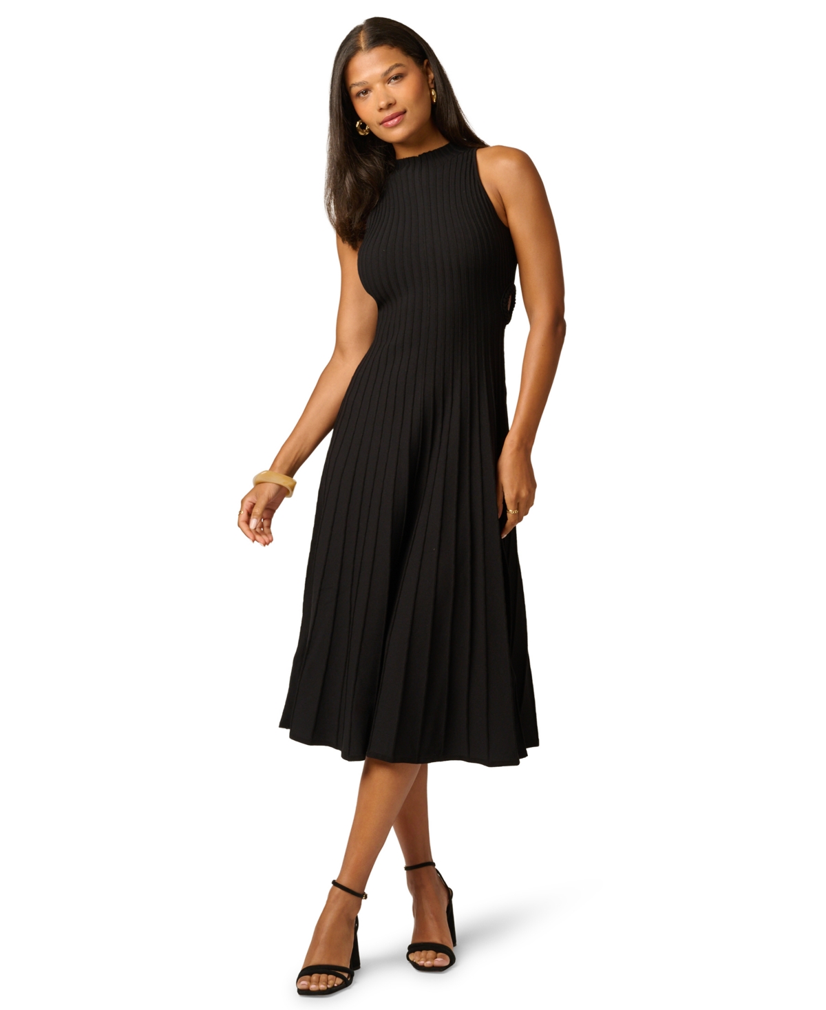 Click here for Adrianna Papell Womens Mock Neck Side-Cutout Rib-K... prices