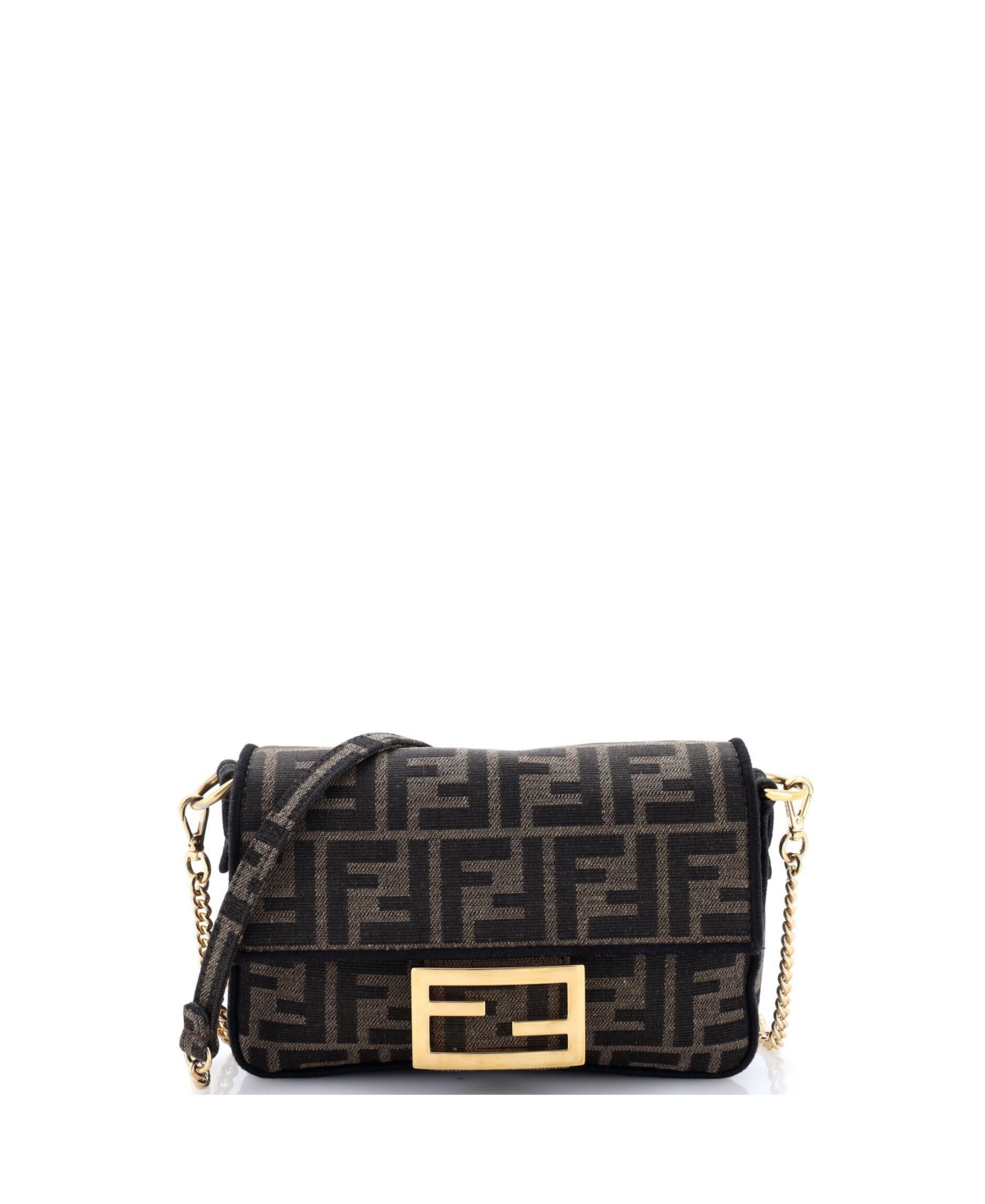 Click here for Pre-Owned Fendi Mini Baguette Nm Bag Zucca Canvas... prices