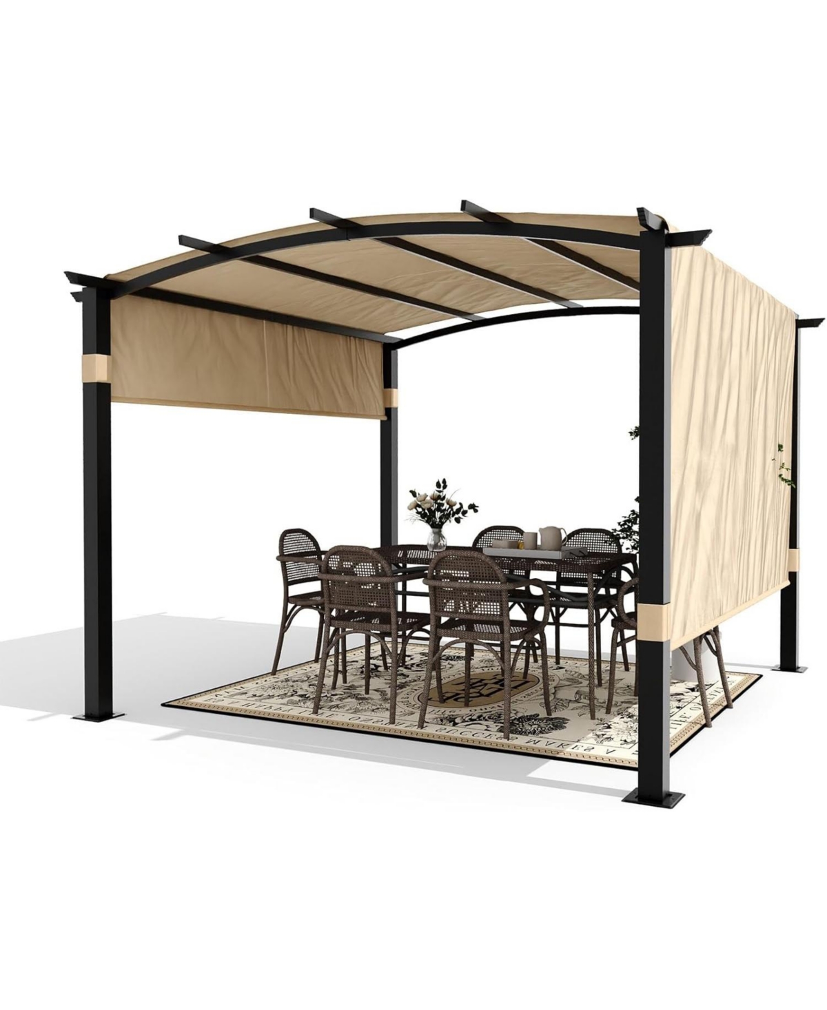 Click here for gaomon 10x10 feet Outdoor Arched Pergola Metal Gaz... prices