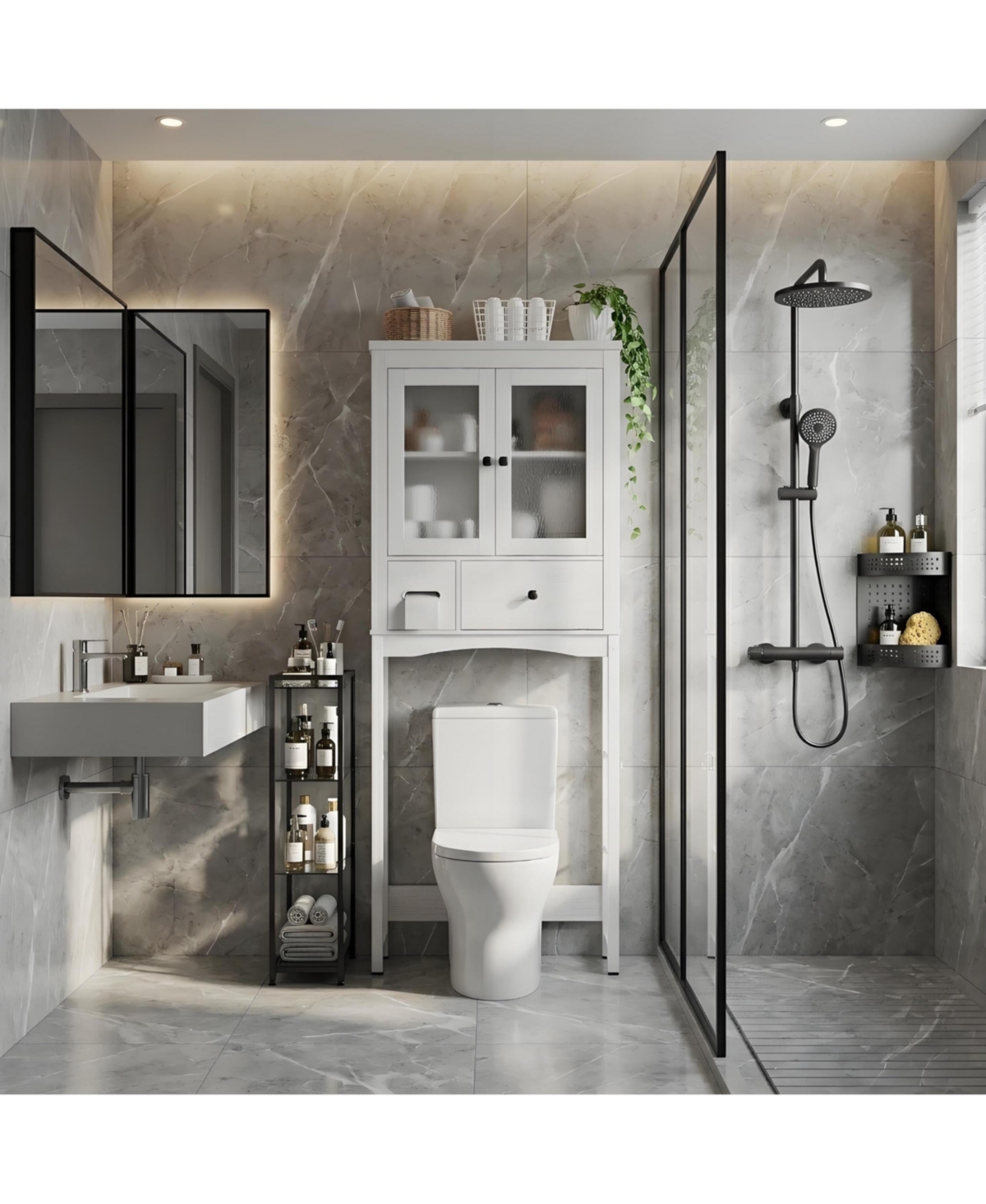 Click here for homfan Vintage Bathroom Shelf Over Toilet  Toilet... prices