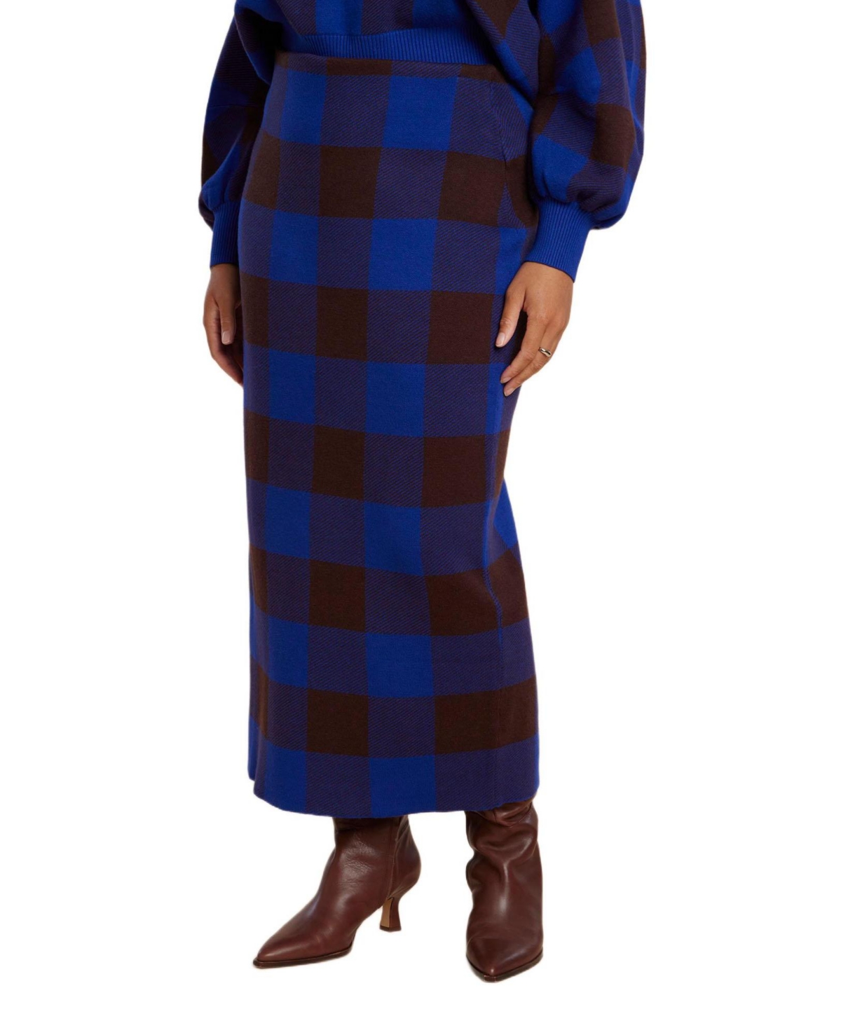 Click here for Eloquii Plus size Intarsia Sweater Skirt - Cobalt... prices