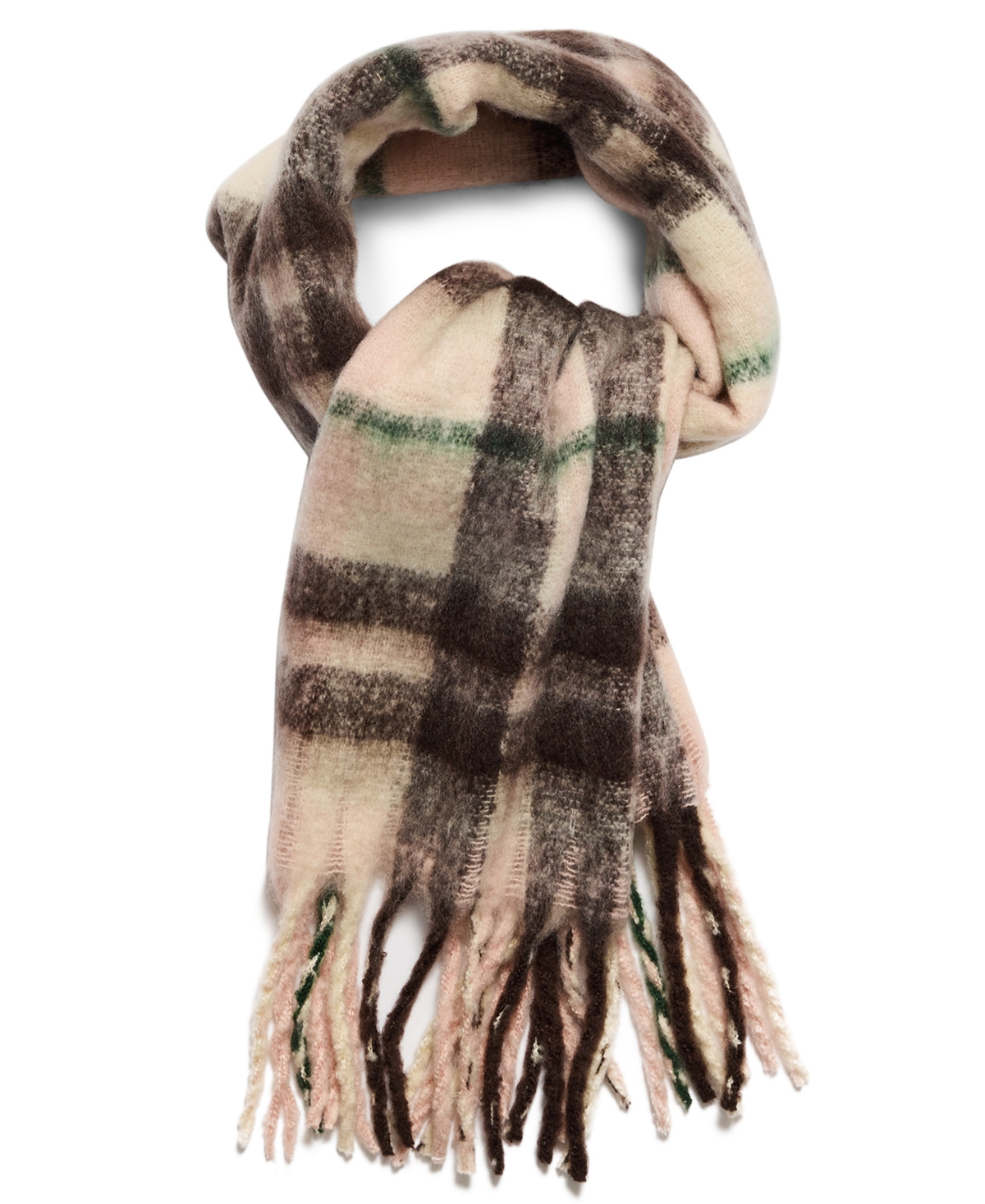 Click here for Steve Madden Countryside Plaid Lofty Scarf - Pink/... prices