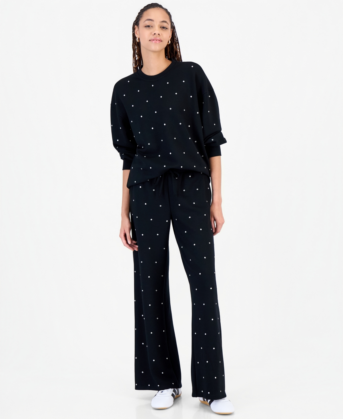 Click here for Fvr Drm Juniors High-Rise Embellished Scuba Wide-L... prices