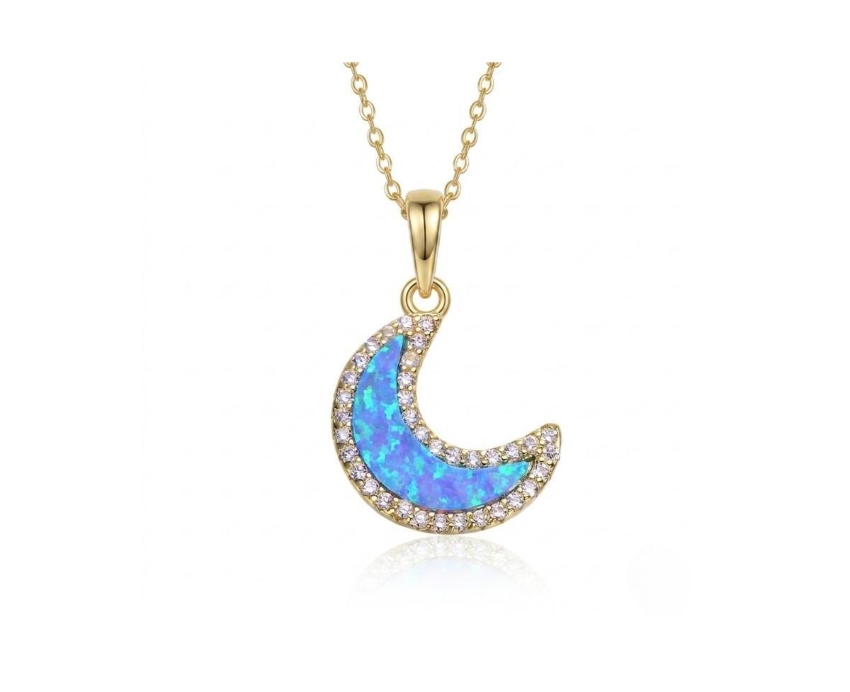Click here for Rachel Glauber 14K Gold Plated Sparkling Moon Opal... prices