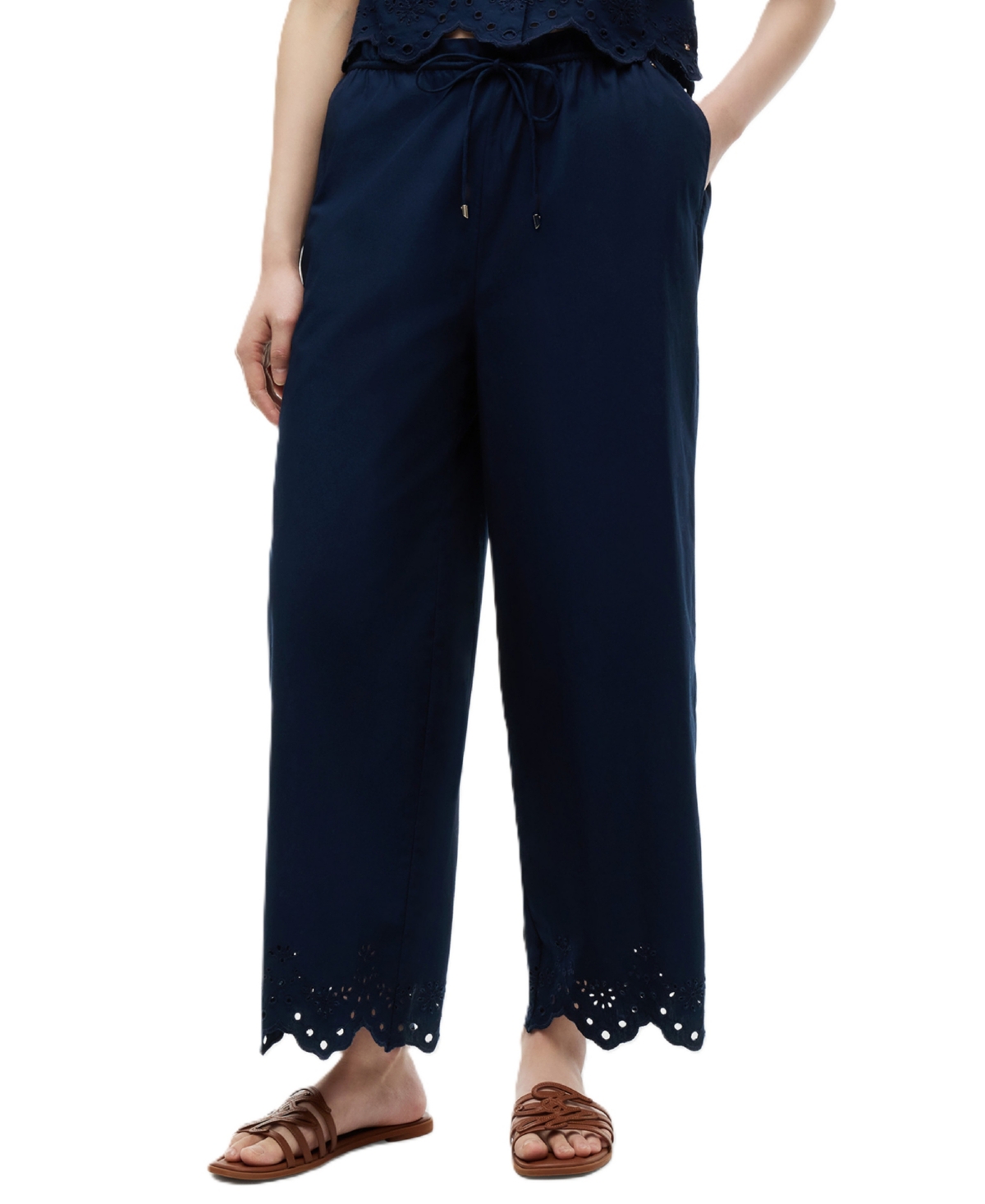 Click here for Tommy Hilfiger Womens Cotton Broderie Straight-Leg... prices