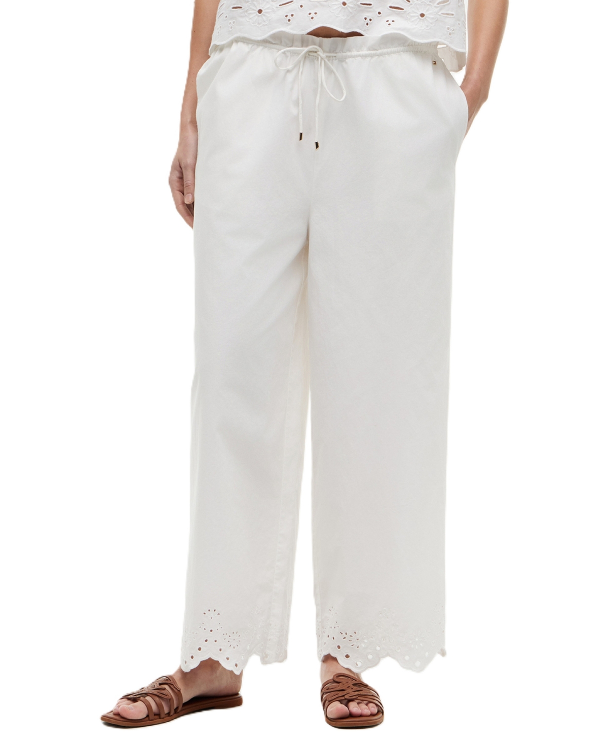 Click here for Tommy Hilfiger Womens Cotton Broderie Straight-Leg... prices