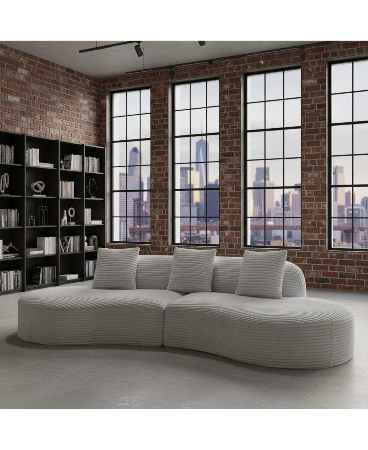 Click here for Sailvan Corduroy Compressed Upholstered Curved Sec... prices