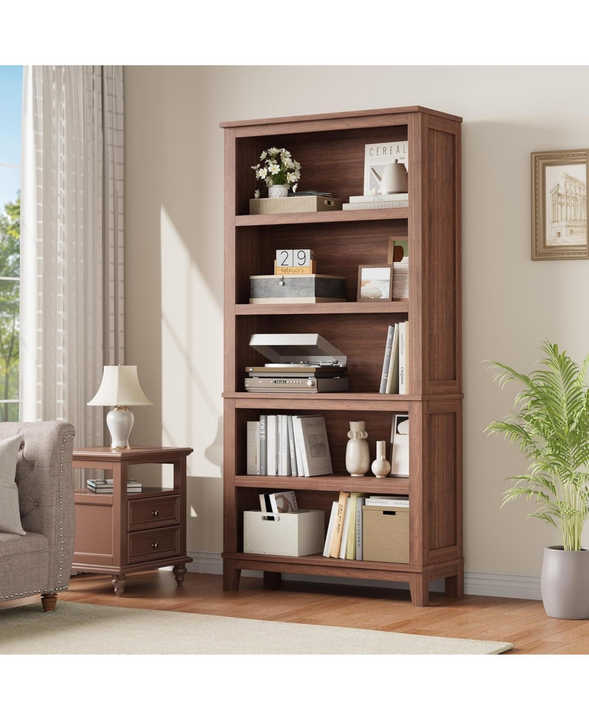 Click here for homfan 71 Tall Bookshelf with Adjustable Shelves -... prices