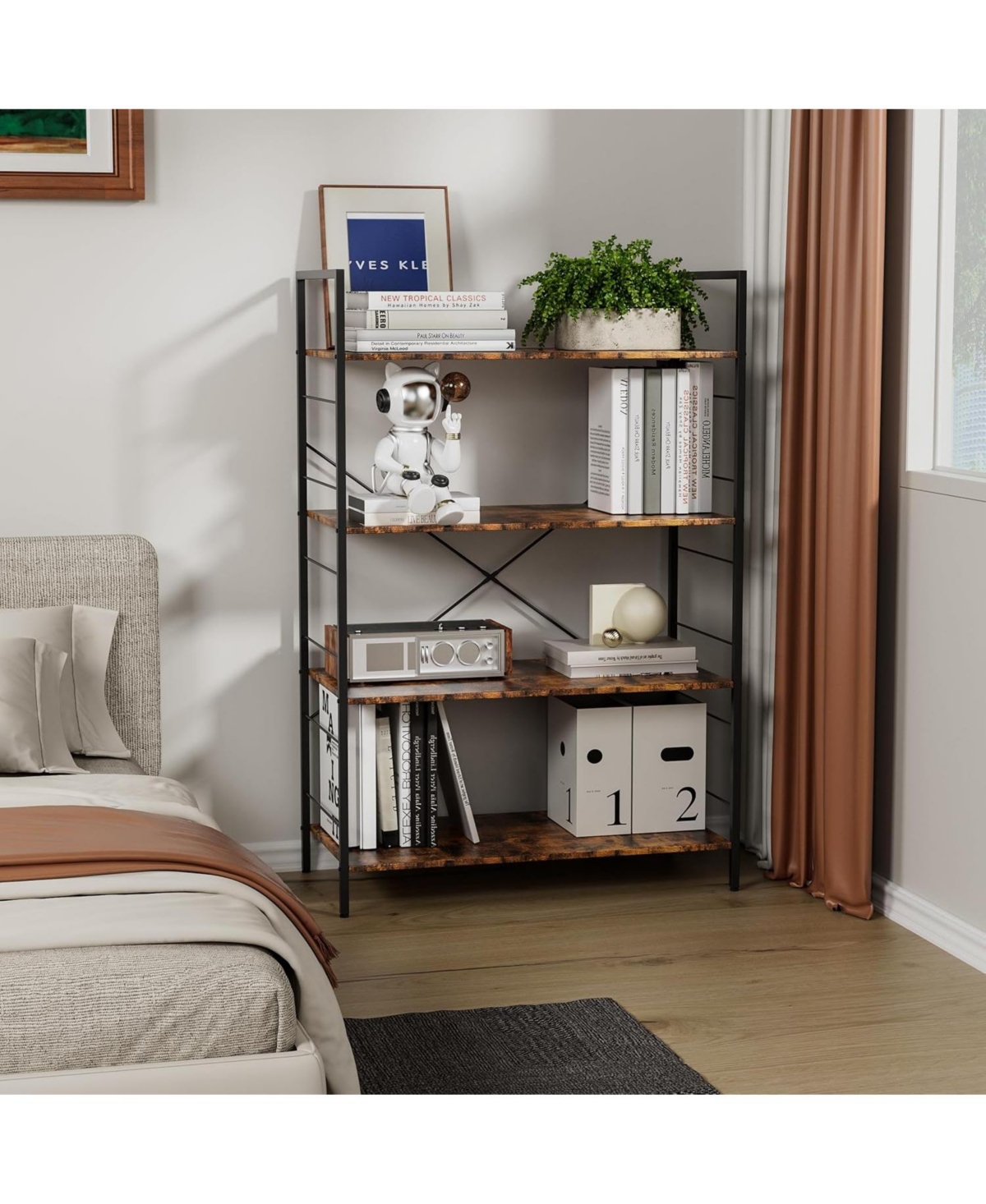 Click here for gaomon 4 Tier Bookshelf  Industrial Book Shelves w... prices