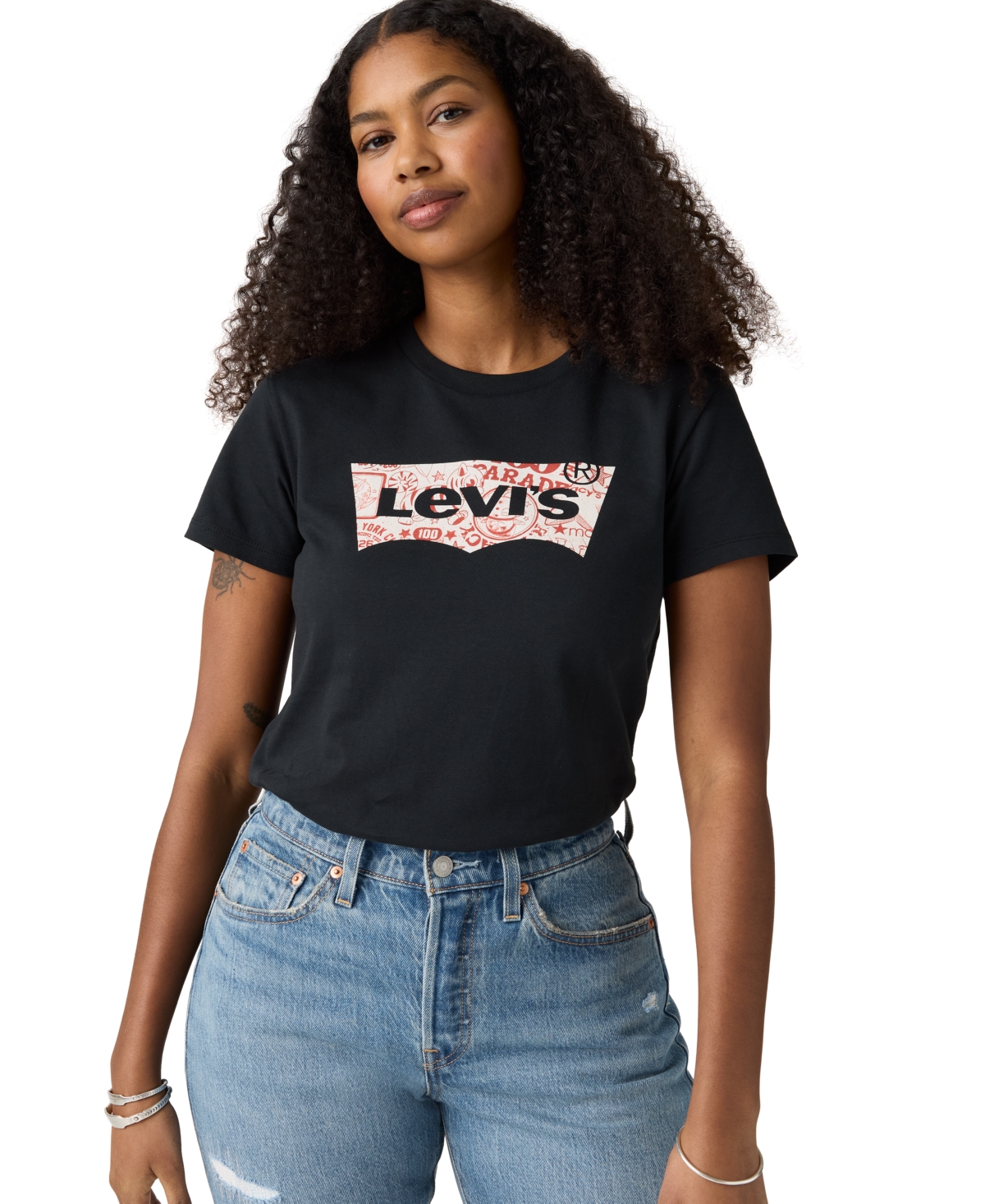 Click here for Levis Macys 100th Parade Womens Perfect Graphic Lo... prices