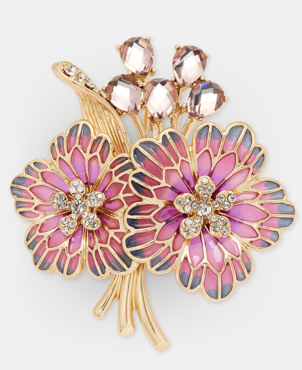 Click here for Anne Klein Crystal Flower Bouquet Pin - Multi prices