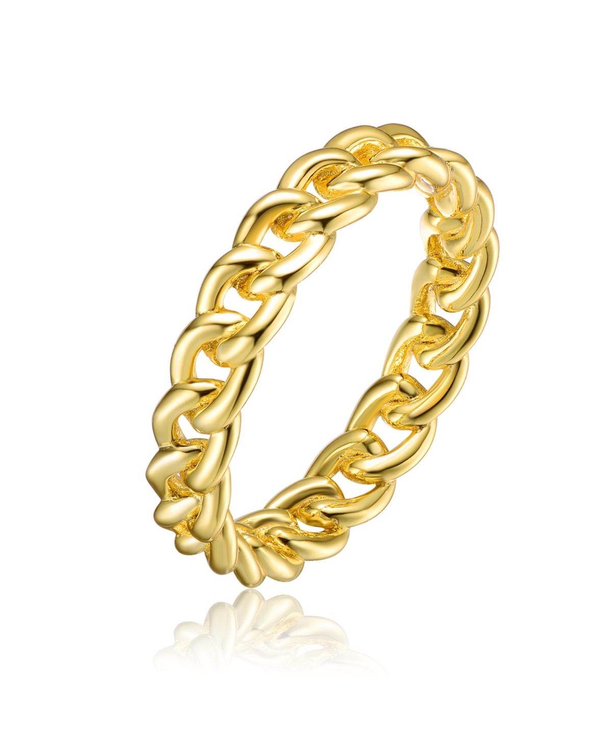 Click here for Sterling Silver 14K Gold Plated Chain Band Ring -... prices