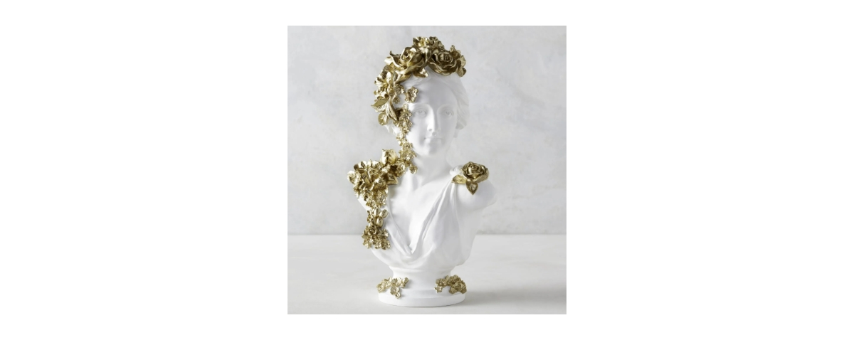 Click here for Z Gallerie Gold Floral Bust - White prices