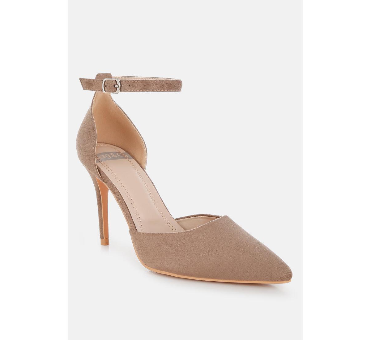 Click here for Ushra Microfiber Stiletto Sandals - Beige/khaki prices