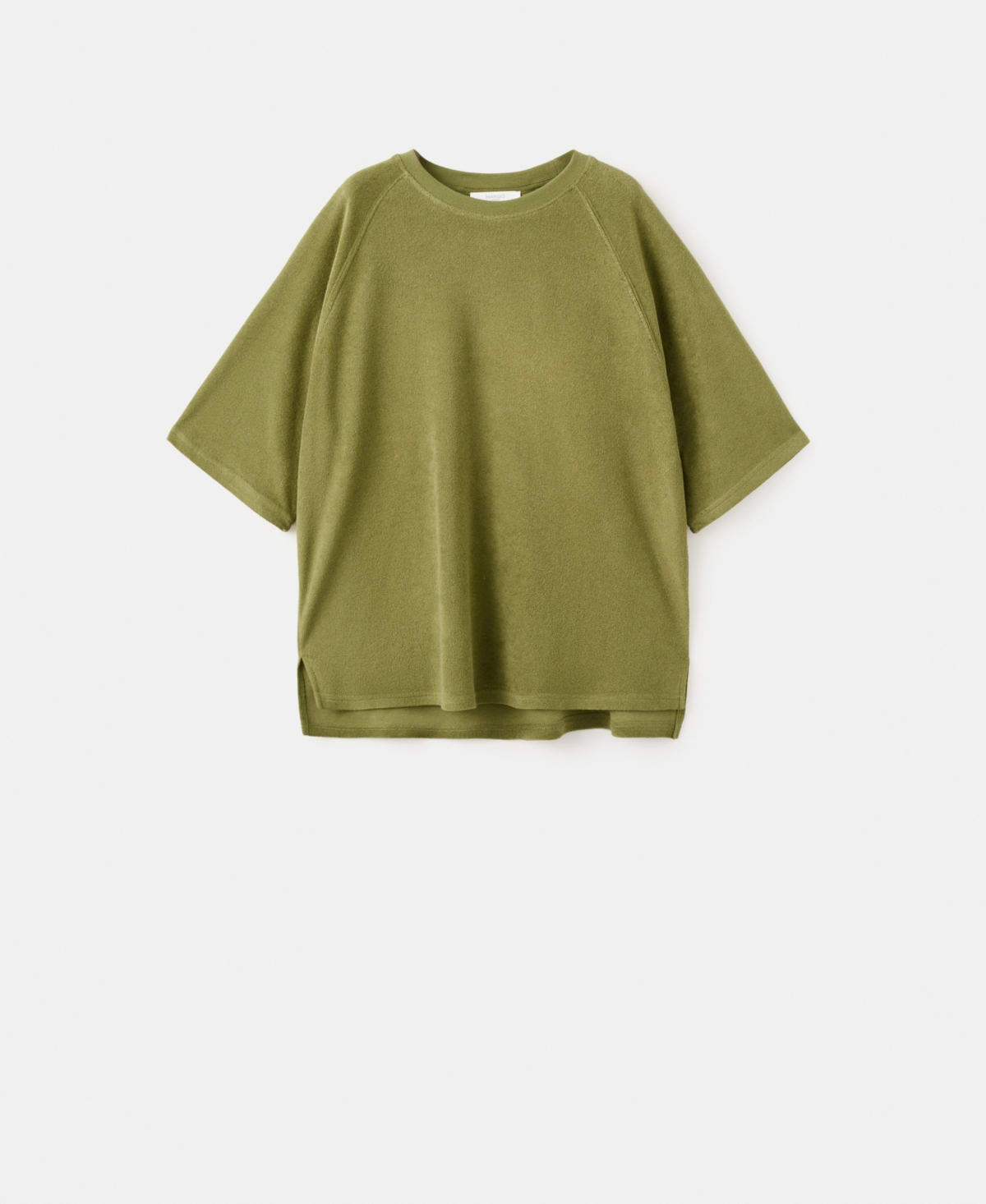 Click here for Mango Womens Terry Cotton Sweater - Khaki prices