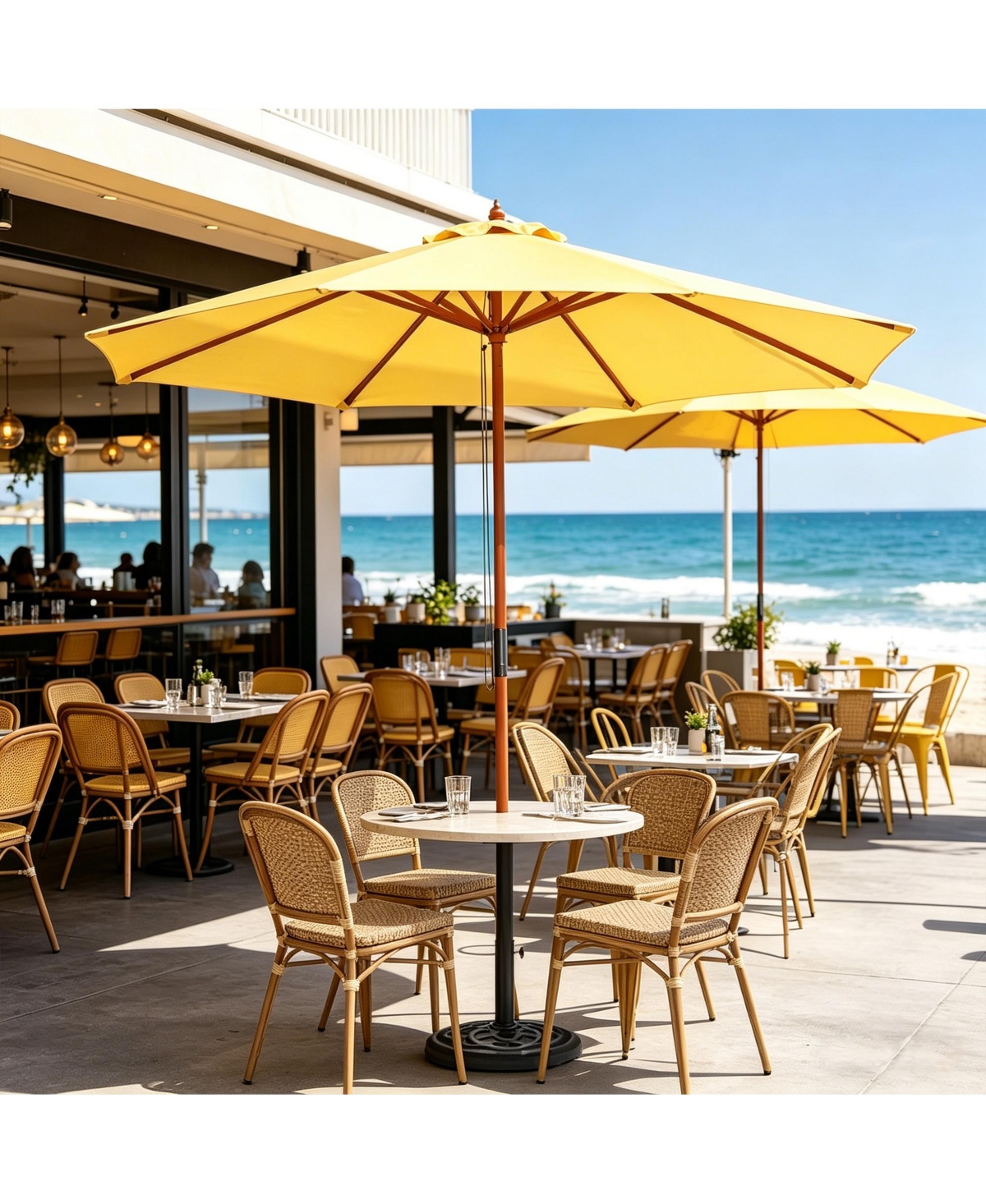 Click here for Yescom 9FT Solid Wood Patio Umbrella w/ Retro Base... prices