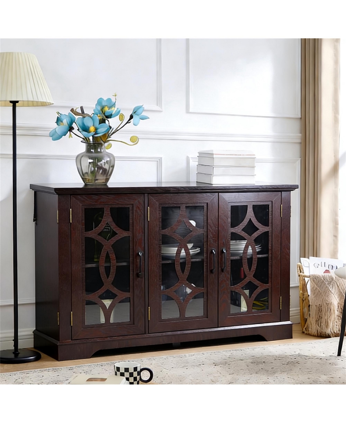 Click here for Clihome Buffet Sideboard Cabinet with 3 Tempered G... prices