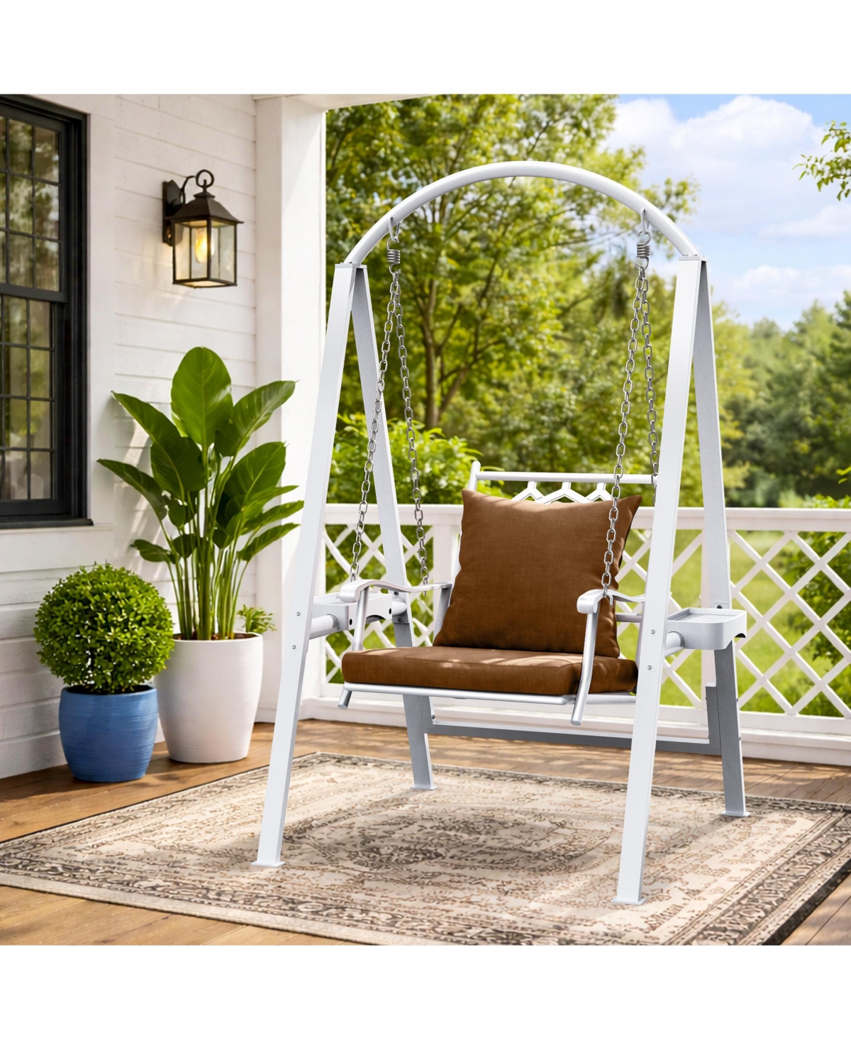 Click here for Pamapic 1 Person Porch Swing With Heavy-duty Metal... prices