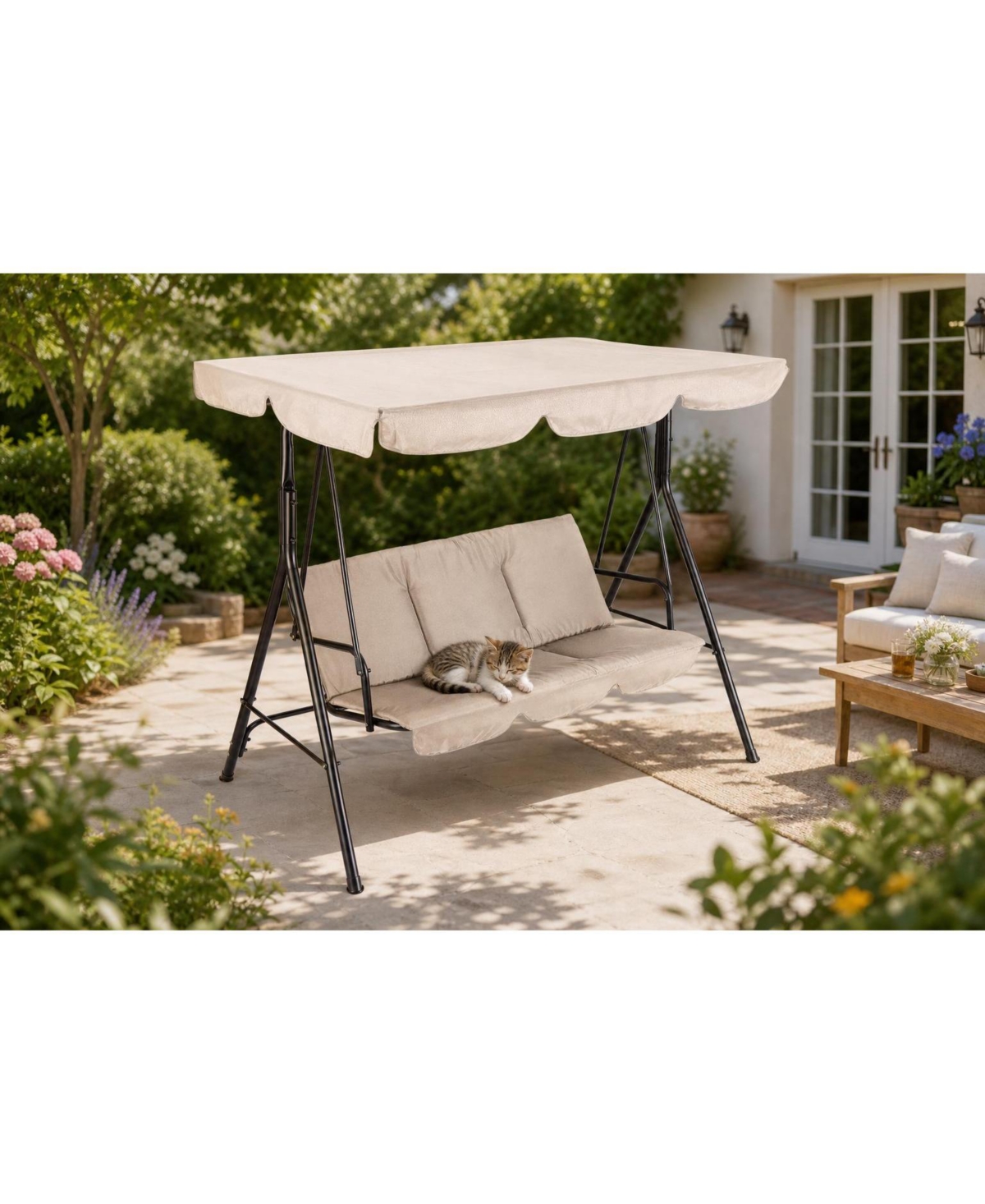 Click here for gaomon 3-Seat Outdoor Swing Chair -Weather-Resista... prices