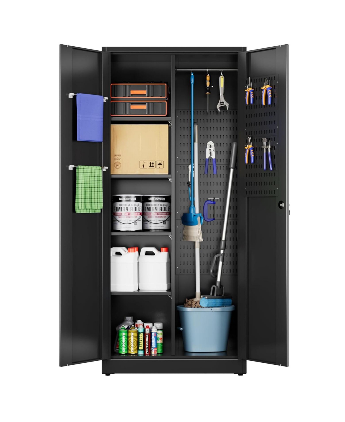 Click here for Boyel Living 71.5 Metal Broom Closet Storage Cabin... prices