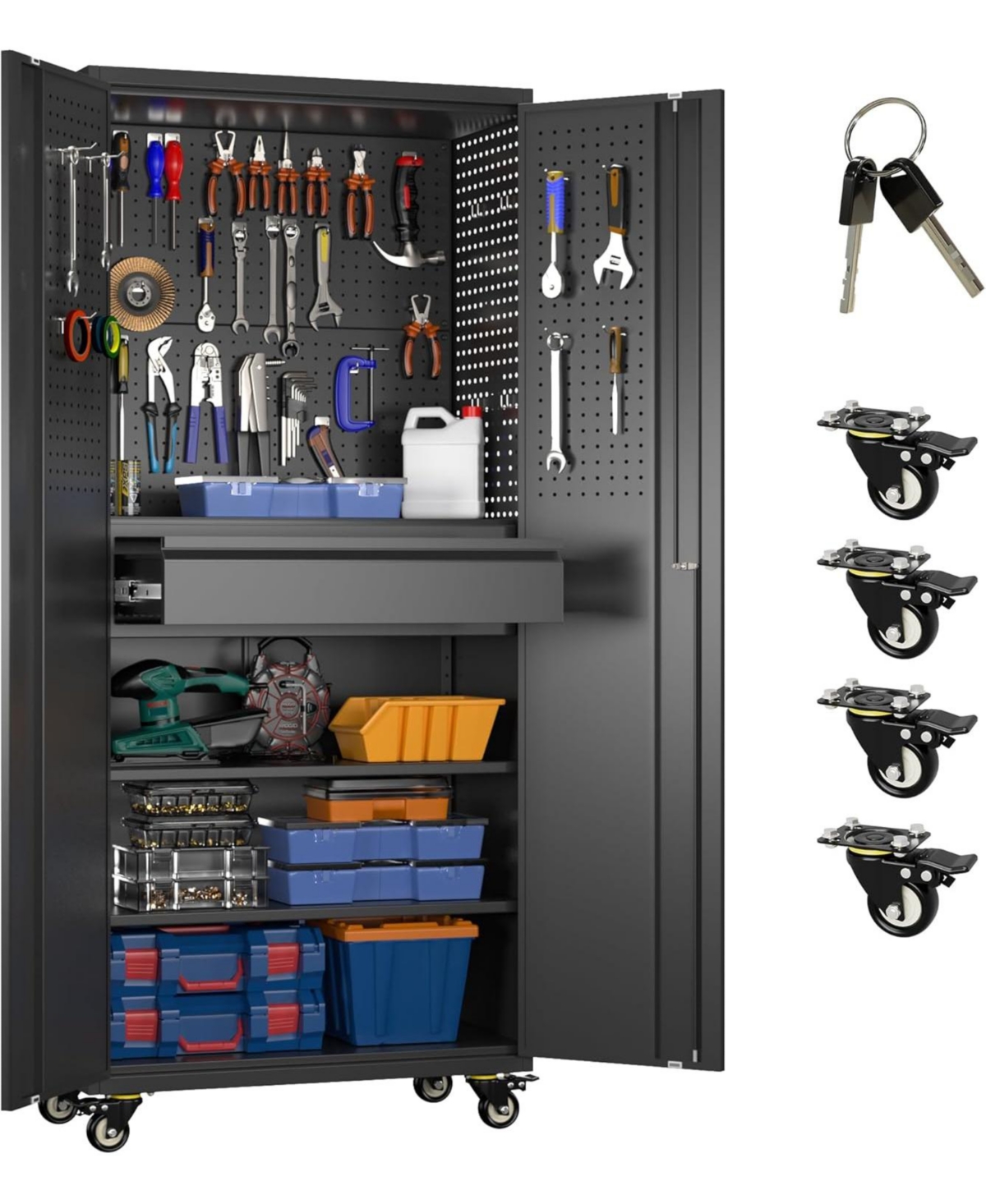 Click here for Boyel Living 71 Metal Garage Cabinet with Wheels... prices