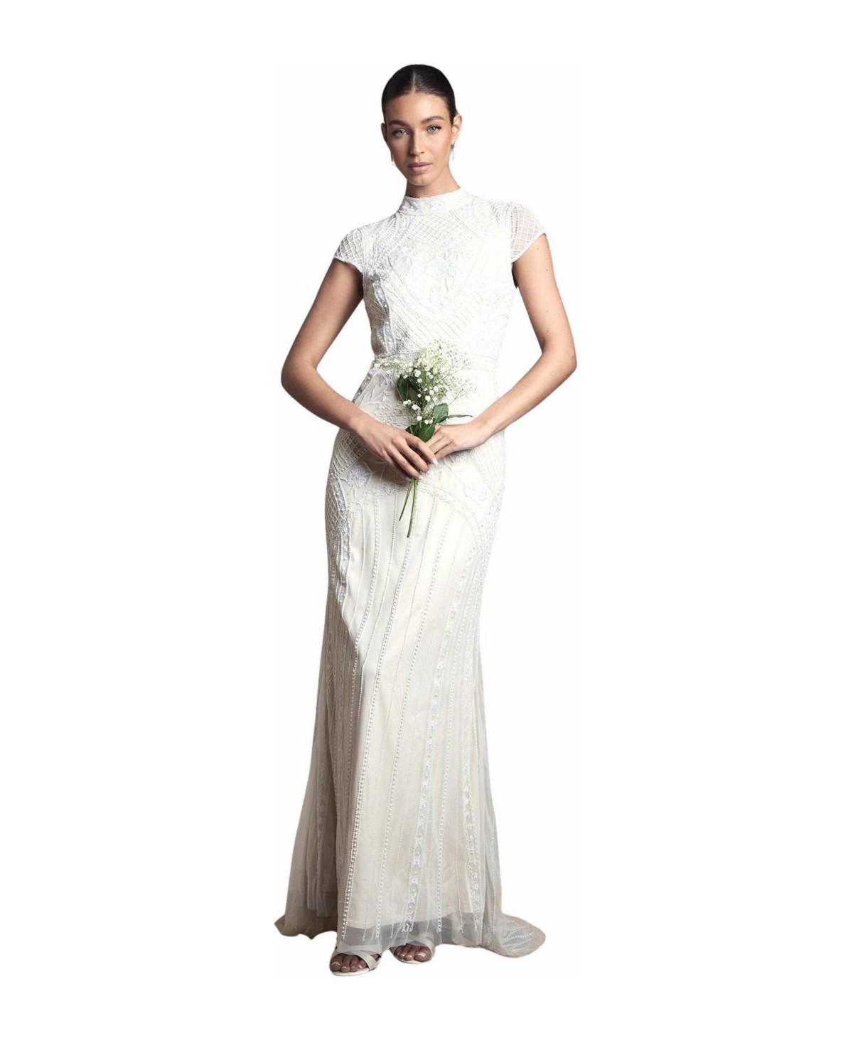 Click here for Coast Womens Embellished Open Back Fishtail Dress... prices