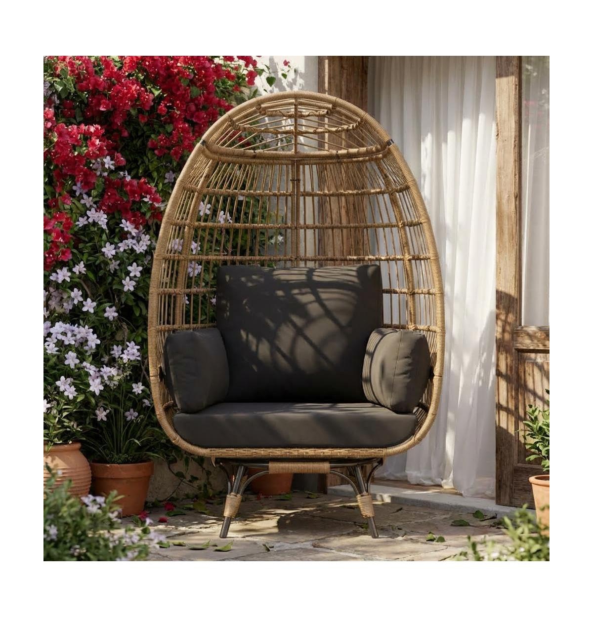 Click here for gaomon Wicker Egg Chair  350 lb Capacity Outdoor R... prices