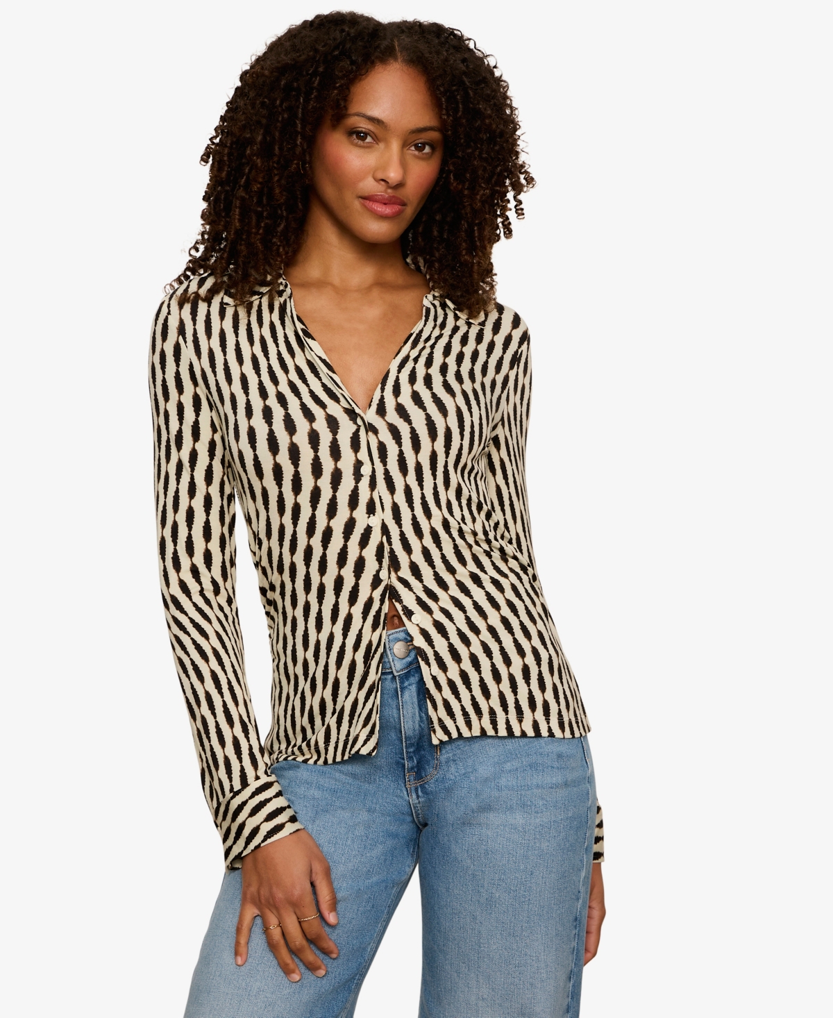 Click here for Sanctuary Womens Juno Long-Sleeve Slinky Button-Up... prices