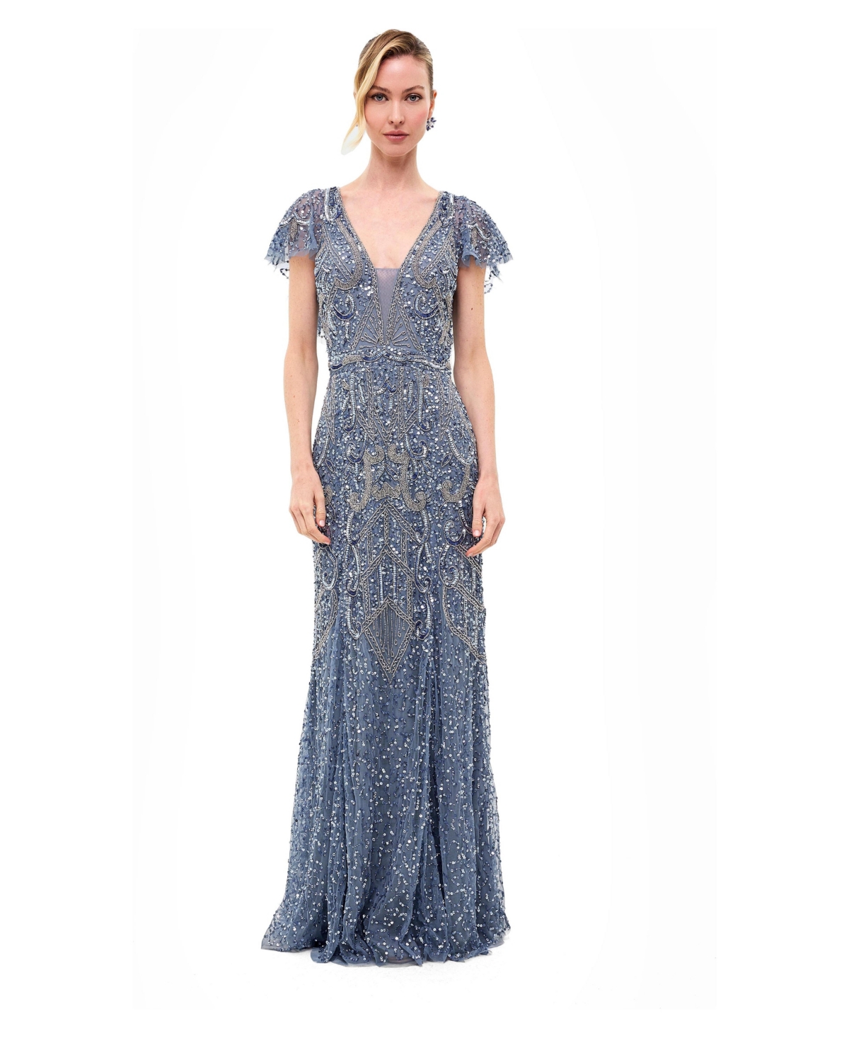 Click here for Beauut Womens Embellished Sequin Maxi Gown - Powde... prices