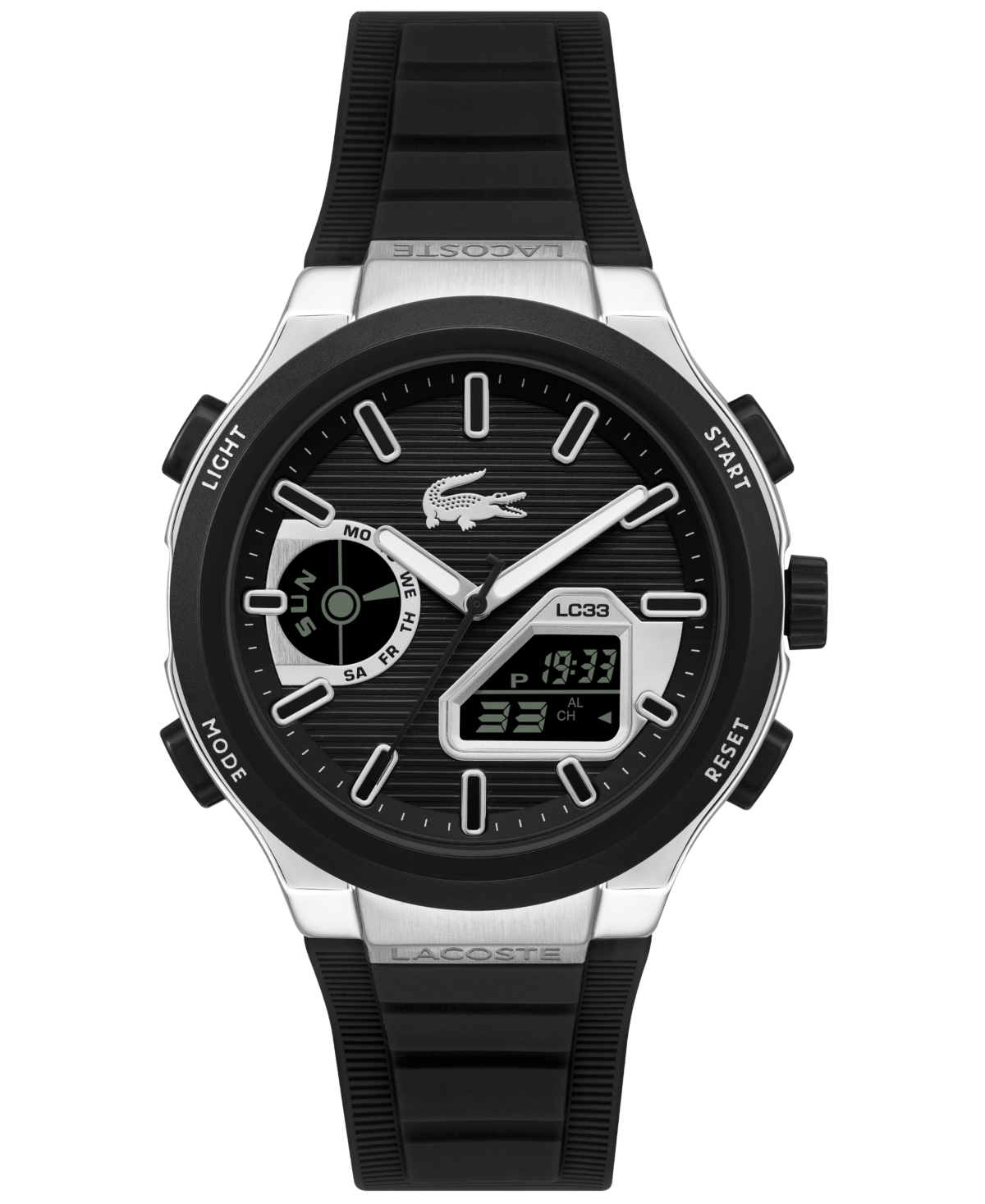 Click here for Lacoste Mens Quartz LC33 Black Silicone Strap Watc... prices