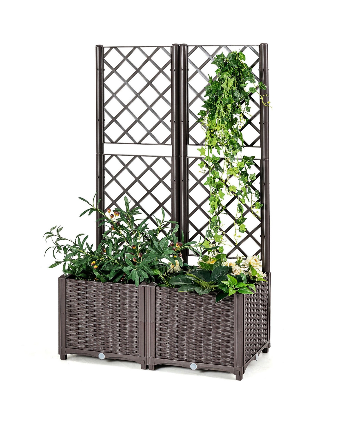 Click here for Gymax Raised Garden Bed with Trellis Planter Box f... prices