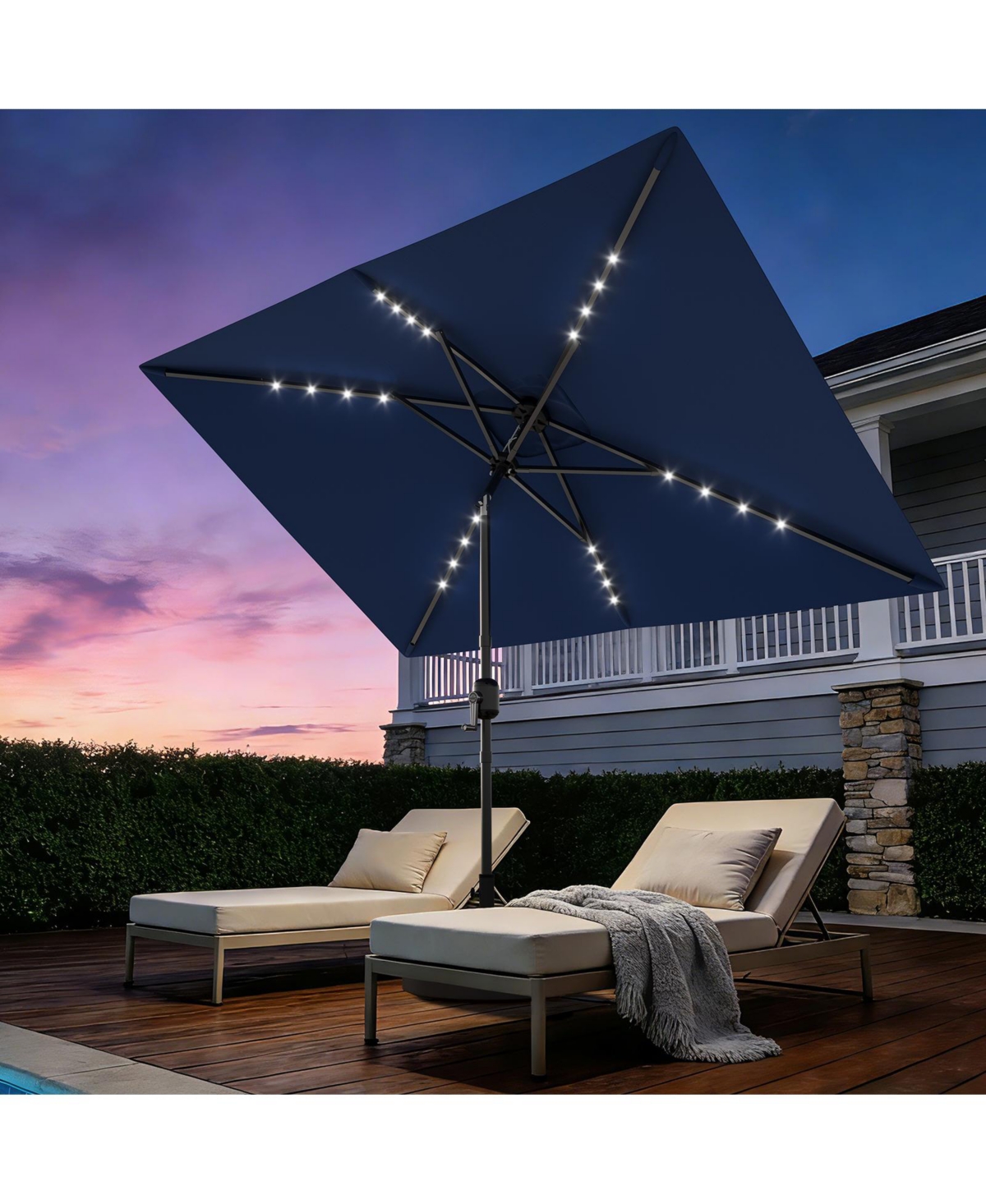Click here for homfan 10x6.5 Solar Led Patio Umbrella â Rectang... prices