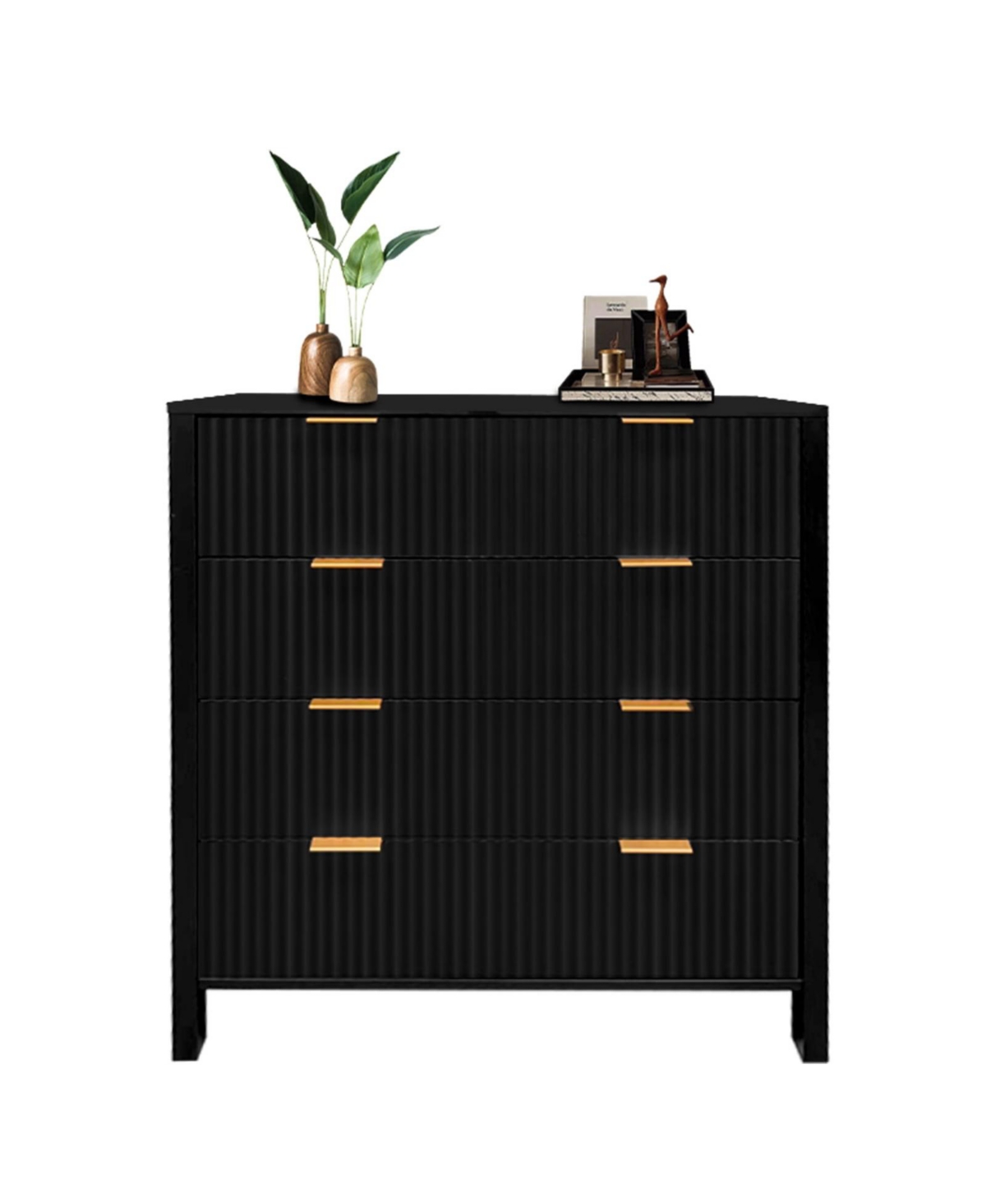 Click here for gaomon Fluted 4 Drawer Dresser  Narrow Chest of Dr... prices
