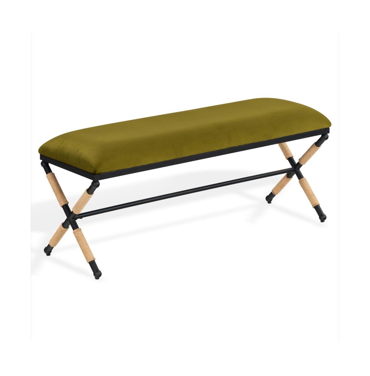 Click here for Safavieh Carmelo Hemp Wrapped Bench - Olive green/... prices